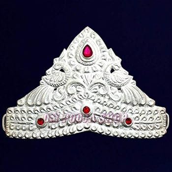 Buy PDJ Handmade Pure Silver Mukut for God - 45 x 35 mm Online at Low ...