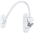 XFORT® White Lockable Window Restrictor with Key, 20cm Cable Length ...