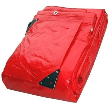QVS Shop 6M X 6M New Heavy Duty Red Waterproof Tarpaulin Tarps: Amazon ...
