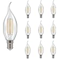 Pack of 10 x Crompton B15 LED Bent-Tip Filament Candle Bulbs 5 Watts Dimmable 470LM / 40W ...
