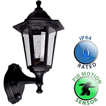 Traditional Style Black Outdoor Security PIR Motion Sensor IP44 Rated ...