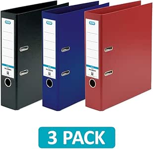 Elba, A4 Lever Arch Files, Assorted, Plastic, 3 Folders: Amazon.co.uk ...