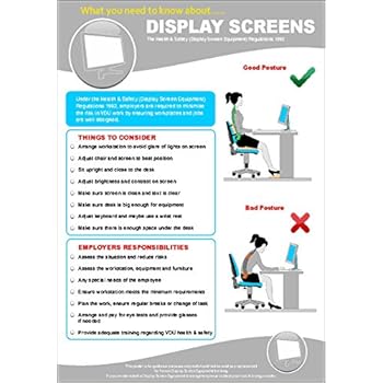 Health and Safety Display Screen Equipment Regulations Poster 420x595mm ...