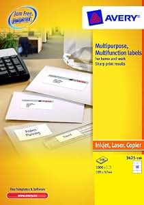 Avery 3425 self-adhesive Multipurpose/copier Labels, 10 labels per A4 ...