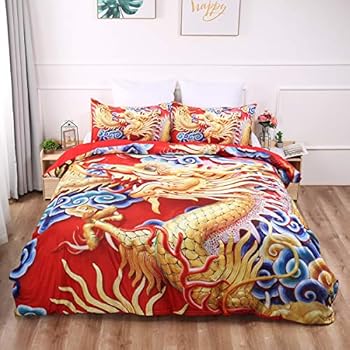 Cliab Chinese Wedding Bedding Set Chinese Dragon Bedding Duvet Cover ...