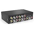 AV RCA Switch Box 4 way, MT-ViKI Audio Video Switcher Composite Video L ...
