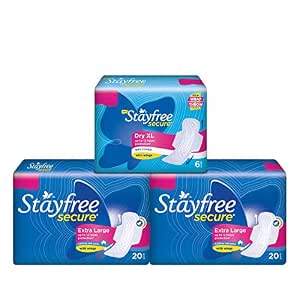 Buy Stayfree Secure XL Cottony Sanitary Napkins with Wings, Extra Large ...