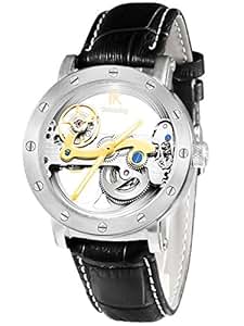 Alienwork IK Herren Damen mechanische Automatik-Uhr Silber mit ...