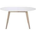 Miliboo Table à Manger Extensible Ovale Blanche et Bois Clair L150-200 ...