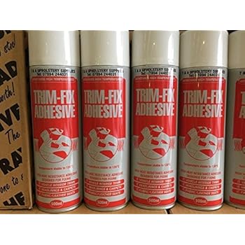 12 x 500ml Trimfix Adhesive High Temperature 140 Degree Spray Glue For ...