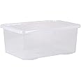 Wham 45 Liter Storage Clear Heavy Duty Plastic Storage Box Boxes With ...