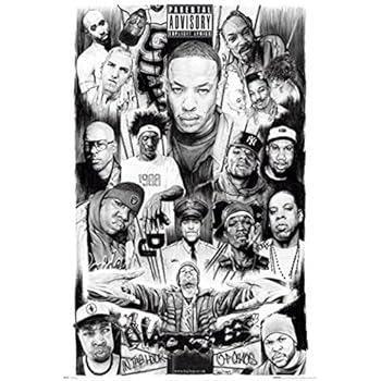 Hip Hop Rap Gods Black and White Rapper Collage Poster 36inch by 24 ...