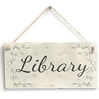 Library - Stylish Vintage Style Handmade Library Door Sign: Amazon.co ...