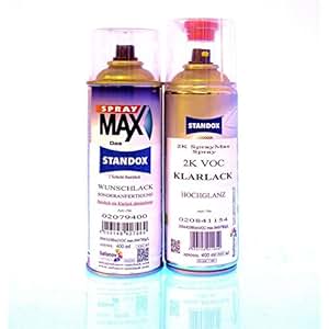 STANDOX Basislack Wunschlack 400 ml+ 2K Klarlack SprayMax 400 ml ...