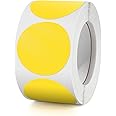 Round Stickers Yellow 38 mm Circle Labels Colour Coding Dot Vinyl Floor ...