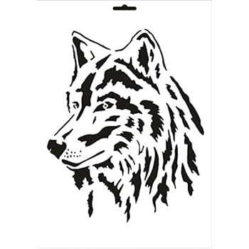 HOWLING WOLF Airbrush, Wall Art , Paint Stencil, Genuine Mylar Re ...
