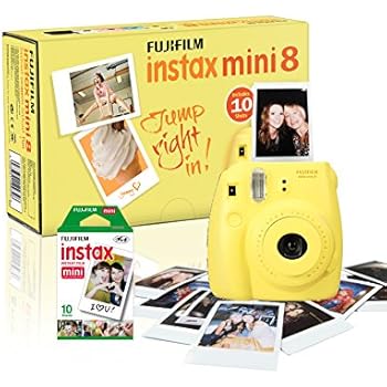 Instax Mini 8 Camera with 10 Shots - Yellow: Amazon.co.uk: Camera & Photo