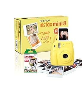 Instax Mini 8 Camera with 10 Shots - Yellow: Amazon.co.uk: Camera & Photo