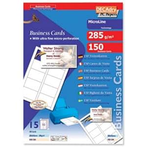 Decadry 285gsm Microline Business Cards - Bright White: Amazon.co.uk ...