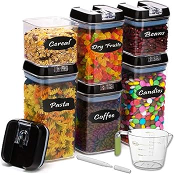 Food Storage Container with Lids - Airtight Plastic BPA Free Keep Food ...