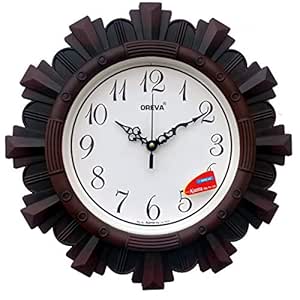Oreva Plastic Wooden Look Designer Abstract Wall Clock (32 x 32 x 4 cm ...
