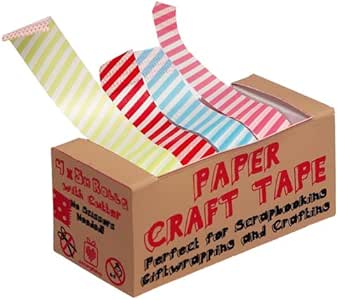 Pack Of 4 Candy Stripes Paper Tape: Amazon.co.uk: Kitchen & Home