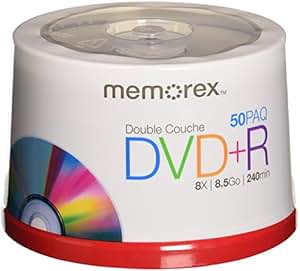Dual-Layer DVD+R Discs, 8.5 GB, 50/Pk: Amazon.co.uk: Computers ...