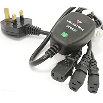 Y Splitter Mains Kettle Twin Power Lead PC & Monitor: Amazon.co.uk ...