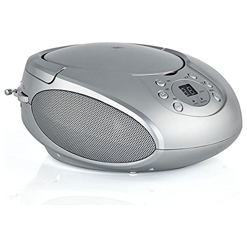 Alba Portable CD Radio Boombox – Silver – Search Electronics