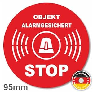 Aufkleber Alarmgesichert Alarmaufkleber Alarm Alarmanlage: Amazon.de: Bürobedarf & Schreibwaren