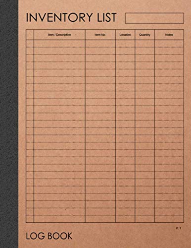 Inventory List Log Book: 120 pages , 8.5 x 11 inches ( large size ...