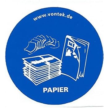 Altpapier blau Aufkleber für Abfalltrennsysteme Papier Mülleimer ...