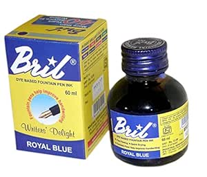 Bril Dye Based Fountain Pen Ink - Royal Blue (60 ml, Pack of 25 ...