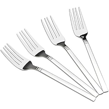 Eudokky Dessert Forks, Dessert Spoons Set, 12 Pieces Stainless Steel ...