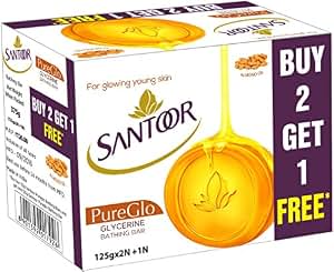 Buy Santoor PureGlo Glycerine Soap, 125g (Buy 2 Get 1 Free) Online at ...