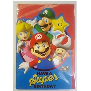 Super Mario Biglietto Di Auguri Compleanno: Amazon.it: Giochi e giocattoli