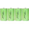 Pack of 4 Rechargeable Batteries C 1.2 V | 5000 mAh | LR14 R14 HR14 ...