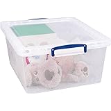 Really Useful Nestable Plastic Storage Box 33.5 Litre Clear (Pack of 3 ...