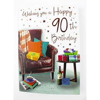 Happy 90th Birthday Card Poem For Him Male Mens Quality Verse Age ...