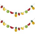 TOYANDONA 2Pcs Summer Fruits Banner Watermelon Banana Kiwi Pineapple ...