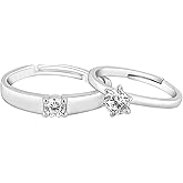 GIVA 925 Silver Glowing in Love Couple Rings, Adjustable |Gifts for ...