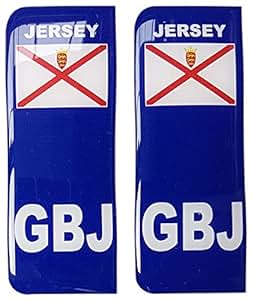 Jersey Number Plate Sticker Decal Badge GBJ Bailiwick of Jersey Flag 3d ...