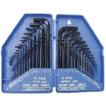 Draper 33894 Metric/ Imperial Combined Long Pattern Hexagon Key Set (30 Pieces): Amazon.co.uk ...