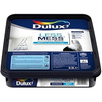 Dulux Solid Less Mess Emulsion Matt Paint, 2.5 L - White: Amazon.co.uk ...