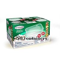 25 Microwave Plastic Food Takeaway Heavy Duty Satco Containers with ...