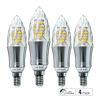 HzSane E14 LED Candle Bulbs 12W, 100W Incandescent Bulbs Equivalent, 3500K Warm White Candelabra ...