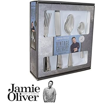 Jamie Oliver - Essential cutlery set 16 pcs 18/10: Amazon.co.uk ...