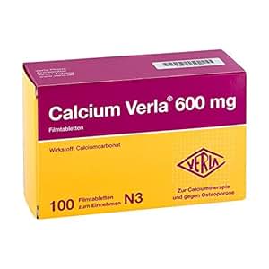 Calcium Verla 600 mg Filmtabletten, 100 St.: Amazon.de: Drogerie ...