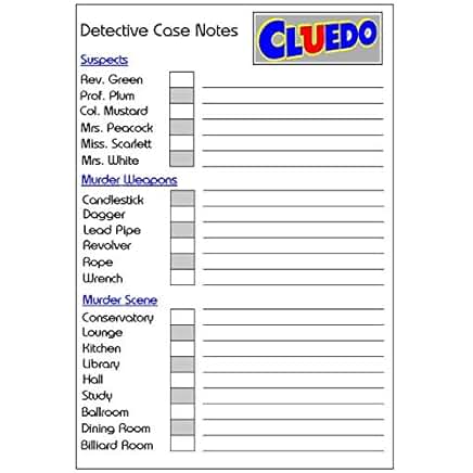 Amazon.co.uk: cluedo score sheets
