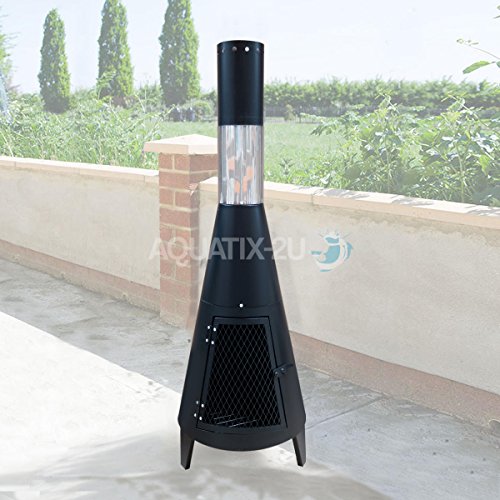 Contemporary Chiminea for Garden and Patio Fire Pit with Chimney ...